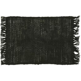 IB Laursen Setzgedeck Tisch Unterlage mit Fransen Jute 50 x 35 cm, schwarz skandinavische Deko Online Shop