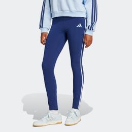 Damen Trainingstights "ESSENTIALS COLOR POP HIGH-WAISTED LEGGINGS", blau, Gr. XL, adidas Sportswear, Obermaterial: 90% Baumwolle, 10% Elasthan, Hosen