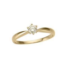 Firetti Damen Solit&auml;rring "Schmuck Geschenk Gold 750 Damenring Verlobungsring Goldring Solit&auml;r", 19, 0,25 LR = lupenrein, Diamanten Gelbgold 585,