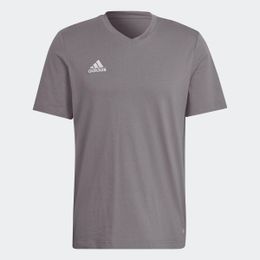 Herren Trainingsshirt "ENTRADA 22", grau, Gr. S, adidas Performance, bestickt, Obermaterial: 100% Baumwolle, Shirts, Kurzarm, f&uuml;r Fu&szlig;ball und
