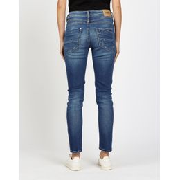 Gang Damen Relax-fit-Jeans "94AMELIE"blau sea destroy, Gr. 27, Denim/Jeans, Obermaterial: 90% Baumwolle, 6% Polyester, 4% Elasthan, Jeans, mit