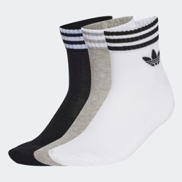 Herren Sportsocken "3-STREIFEN ANKLE, 3 PAAR", adidas originals, Gr. S, schwarz-wei&szlig;, Obermaterial: 78% Baumwolle, 19% Polyester, 2% Elasthan, 1%
