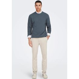Only & Sons ONLY & SONS Herren Chinos "ONSMARK SLIM GW 0209 PANT NOOS", beige, Gr. 29, unifarben, Web, Obermaterial: 64% Viskose, 31% Polyester, 5% Elasthan,