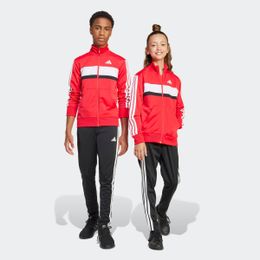 Jungen Trainingsanzug "SEASONAL ESSENTIALS TIBERIO 3-STREIFEN TRICOT KIDS", rot, Gr. 152, adidas Sportswear, Obermaterial: 100% Polyester, Sportanz&uuml;ge