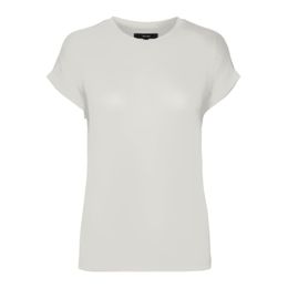 V&eacute;ro Moda VERO MODA Damen Kurzarmpullover "VMBRIANNA SS O-NECK PULLOVER BOO REP", wei&szlig;, Gr. M, unifarben, Feinstrick, Obermaterial: 58% Viskose, 38% Polyester,