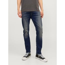 Jack & Jones JACK & JONES Herren Tapered-fit-Jeans "JJIMIKE JJORIGINAL CJ SN", blau, Gr. 31, Abriebeffekte, Denim/Jeans, Obermaterial: 98% Baumwolle, 2% Elasthan,