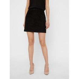 V&eacute;ro Moda VERO MODA Damen Lederimitatrock "VMDONNADINA FAUXSUEDE SHORT SKIRT", schwarz, Gr. XS, unifarben, Web, Obermaterial: 90% Polyester, 10% Elasthan, R&ouml;cke