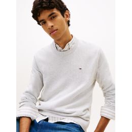 Tommy Jeans Herren Strickpullover "TJM SLIM FIT LIGHT SWEATER"ice grau heather, Gr. L, unifarben, Strick, Obermaterial: 100% Baumwolle, Pullover,
