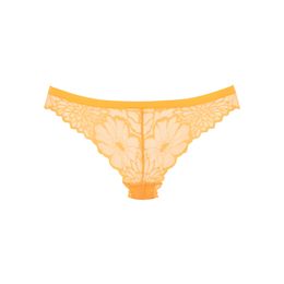 Lascana Damen String, Gr. 44, gelb, Spitze, Obermaterial: 90% Polyamid, 10% Elasthan, unifarben, Unterhosen, aus floraler Spitze, elastisches