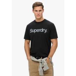 Superdry Damen Rundhalsshirt "CORE LOGO CITY T SHIRT", schwarz, Gr. M, bedruckt, Single Jersey, Obermaterial: 100% Baumwolle, Shirts, lockere