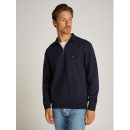 Tommy Hilfiger Herren Sweatshirt "ESSENTIAL FLEECE 1/4 ZIP", blau, Gr. S, Sweatware, Obermaterial: 60% Baumwolle, 40% Polyester, Sweatshirts, mit