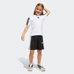 Jungen Trainingsanzug "ESSENTIALS KIDS -SET", schwarz-wei&szlig;, Gr. 110, adidas Sportswear, Obermaterial: 100% Baumwolle, Sportanz&uuml;ge, f&uuml;r Kinder, mit 2