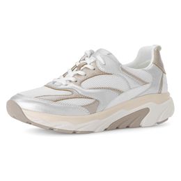 ROLLINGSOFT Damen Keilsneaker, Gr. 39, silber, Kalbsleder, Textil, Schuhe, Freizeitschuh, Halbschuh, Schn&uuml;rschuh mit rollingsoft-Laufsohle