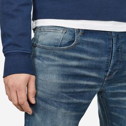 G-Star Raw G-STAR Herren Slim-fit-Jeans "3301 Slim", blau, Gr. 33, Denim/Jeans, Obermaterial: 98% Baumwolle, 2% Elasthan, Jeans, mit toller Waschung und Elasthan