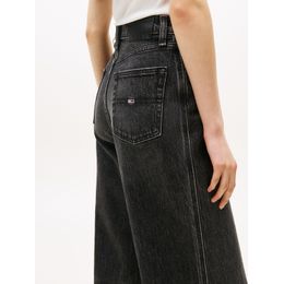 Tommy Jeans Damen Weite Jeans "Claire High Rise", schwarz, Gr. 27, unifarben, Denim/Jeans, Obermaterial: 99% Baumwolle, 1% Elasthan, Jeans, mit