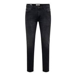 Only & Sons ONLY & SONS Damen Slim-fit-Jeans "ONSLOOM SLIM LBD 8263 AZG DNM NOOS", schwarz, Gr. 36, Denim/Jeans, Obermaterial: 50% Baumwolle, 30% Polyester, 18%