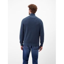 Lerros Herren Troyer, grau, Gr. S, unifarben, Strick, Obermaterial: 100% Baumwolle, Pullover, mit Logo-Badge