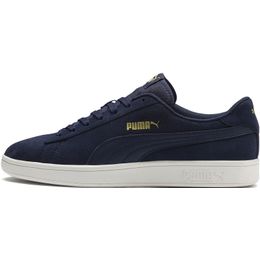 Puma Herren Sneaker "SMASH V2", 44peacoat, Puma team gold, whisper wei&szlig;, Leder, Schuhe, f&uuml;r vielseitige Aktivit&auml;ten, atmungsaktiv, mit Schn&uuml;rung
