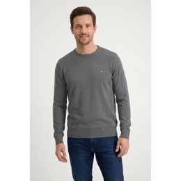 Fynch-Hatton Herren Strickpullover "Fynch-Hatton Langarmpullover", grau, Gr. XL, unifarben, Strick, Obermaterial: 100% Baumwolle, Pullover, mit