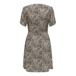 Only Damen Minikleid "ONLEVIDA S/S SHORT DRESS WVN NOOS", beige, Gr. L, bedruckt, Web, Obermaterial: 100% Viskose, Kleider, Viskose, regular fit,