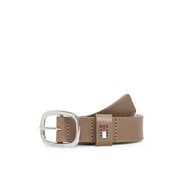 Tommy Jeans Damen Lederg&uuml;rtel "TJW OVAL 3.0 cm breit"dusty braun, Gr. 95, Rindsleder, G&uuml;rtel, Ovale Einfachdornschlie&szlig;e und Logo am Verschluss