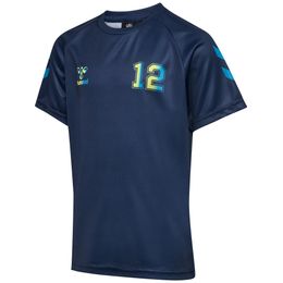 Hummel Jungen Sportanzug "hmlSHIMMER SET"marineblaus,, Gr. 176, Obermaterial: 100% Polyester, Sportanz&uuml;ge, Set aus Shorts und T-Shirt, mit