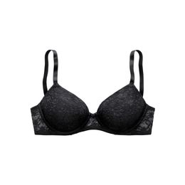 Vivance Damen Push-up-BH "Julia", Gr. 100, schwarz, Spitze, Obermaterial: 67% Polyamid, 22% Polyester, 11% Elasthan, BHs, mit B&uuml;gel aus zarter Spitze