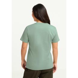 Jack Wolfskin Damen T-Shirt "ESSENTIAL T W", gr&uuml;n, Gr. XL, Jersey, Obermaterial: 100% Baumwolle, Shirts, Kurzarm, mit Rundhalsausschnitt, aus