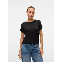 V&eacute;ro Moda VERO MODA Damen Kurzarmpullover "VMBRIANNA SS O-NECK PULLOVER BOO REP", schwarz, Gr. L, unifarben, Feinstrick, Obermaterial: 58% Viskose, 38%
