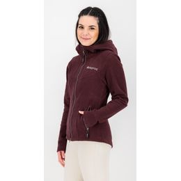 DEPROC Active Damen Strickfleecejacke "GLORY MAY", lila, Gr. 40, Fleece, 100% Polyester, Jacken, mit 2-Wege-Rei&szlig;verschluss