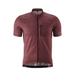 Gonso Herren Radtrikot "PRESEGNO", rot, Gr. S, 95% Polyester, 5% Elasthan, Trikots, Herren Radshirt kurzarm, atmungsaktives Fahrradtrikot mit