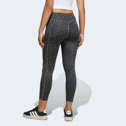 M&auml;dchen Trainingstights "JG SPI AOP LEG", grau, Gr. 140, adidas Sportswear, Obermaterial: 89% Polyester, 11% Elasthan, Hosen