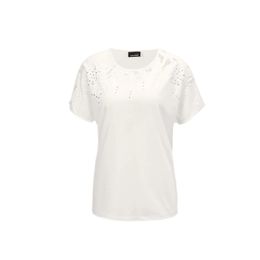 GOLDNER Damen Kurzarmshirt "Kurzgr&ouml;&szlig;e Ausbrenner-Shirt", wei&szlig;, Gr. 23, Obermaterial: 85% Viskose CV. 15% Polyester PES., Shirts, mit platziertem