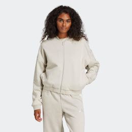 Damen Bomberjacke "W SL+ FL BOMBER", grau, Gr. XL, adidas Sportswear, Obermaterial: 55% Baumwolle, 36% Polyester, 9% Viskose, Jacken