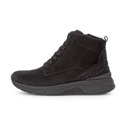 ROLLINGSOFT Damen Schn&uuml;rboots, Gr. 35schwarz, Nubukleder, unifarben, Schuhe, Keilabsatz, Freitzeitschuh, High-Top-Sneaker, Label an der Ferse