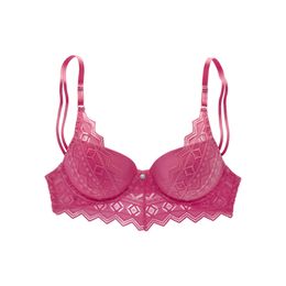 s.Oliver Damen Push-up-BH "Romane", Gr. 70, orange, Spitze, Obermaterial: 54% Polyamid, 37% Polyester, 9% Elasthan, BHs, mit B&uuml;gel und graphischer