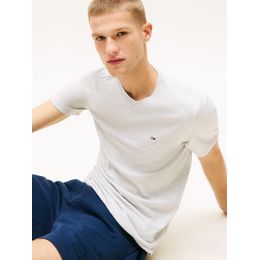 Tommy Jeans Herren T-Shirt "TJM XSLIM JASPE HTR TEE EXT"ice grau heather, Gr. XXXL, Single Jersey, Obermaterial: 60% Baumwolle, 40% Polyester,