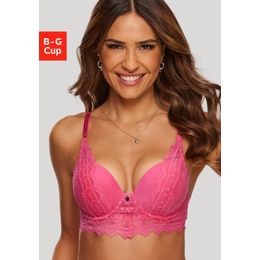 s.Oliver Damen Push-up-BH "Romane", Gr. 85, orange, Spitze, Obermaterial: 54% Polyamid, 37% Polyester, 9% Elasthan, BHs, mit B&uuml;gel und graphischer