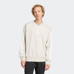 Herren Sweatshirt "ESSENTIALS 3-STREIFEN FRENCH TERRY", grau, Gr. S, adidas Sportswear, Obermaterial: 55% Baumwolle, 36% Polyester, 9% Viskose,