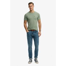 Superdry Herren Rundhalsshirt "CLASSIC ESSENTIAL POCKET TEE"gr&uuml;n, Gr. M, unifarben, Single Jersey, Obermaterial: 100% Baumwolle, Shirts, mit