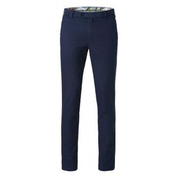MEYER Herren Chinos "Bonn 1-8142", blau, Gr. 24, unifarben, 88% Baumwolle, 10% Seide, 2% Elasthan, Hosen, Seide-Bio-Baumwolle