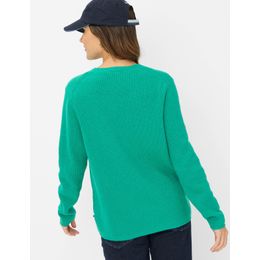 Brax Damen Strickpullover "Style LANA"gr&uuml;n, Gr. 44, Strick, 63% Baumwolle, 30% Polyamid, 5% Wolle, 2% Elasthan, Pullover