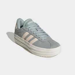 Damen Plateausneaker "VL COURT BOLD", adidas Sportswear, Gr. 39, grau, Leder, Synthetik, Schuhe, inspiriert vom Design des adidas gazelle bold