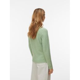 V&eacute;ro Moda VERO MODA Damen Rundhalspullover "VMDOFFY LS O-NECK BLOUSE GA NOOS", gr&uuml;n, Gr. L, meliert, Strick, Obermaterial: 94% Polyester, 3% Elasthan, 3%