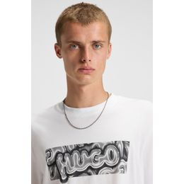 HUGO Herren T-Shirt "Nedirix"wei&szlig;100, Gr. L, unifarben, Single Jersey, Obermaterial: 100% Baumwolle, Shirts, Rundhalsausschnitt, regular fit,