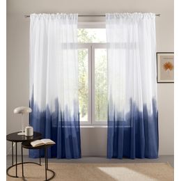 Gardine Bruno Banani, B:130cm H:225cmblau, Baumwolle, Baumwolle, Kinderzimmer, Gardinen, "Nevalla", Schal mit Farbverlauf, moderner Hingucker,
