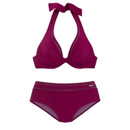 Lascana Damen B&uuml;gel-Bikini, pink, Gr. 36, unifarben, Polyamid, Bikini-Sets, als Neckholder