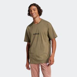 Herren T-Shirt "M LIN SJ T", gr&uuml;n, Gr. M, adidas Sportswear, Obermaterial: 100% Baumwolle, Shirts, &uuml;berschnittene Schultern, Kurzarmdesign, aus