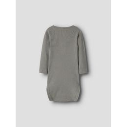 name it M&auml;dchen Langarmbody "NBMKAB LS BODY NOOS", Gr. 56, grau, Feinripp, Obermaterial: 57% Baumwolle, 38% Modal, 5% Elasthan, unifarben, Bodys