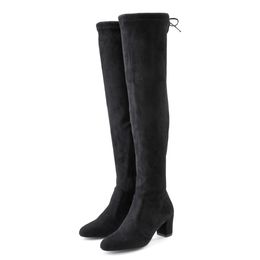 Lascana Damen Overkneestiefel "Slouchy Boots, Langschaft Stiefel, Schlupf-Boot", Gr. 43, schwarz, Obermaterial: 100% Textilmaterial. Decksohle: 100%